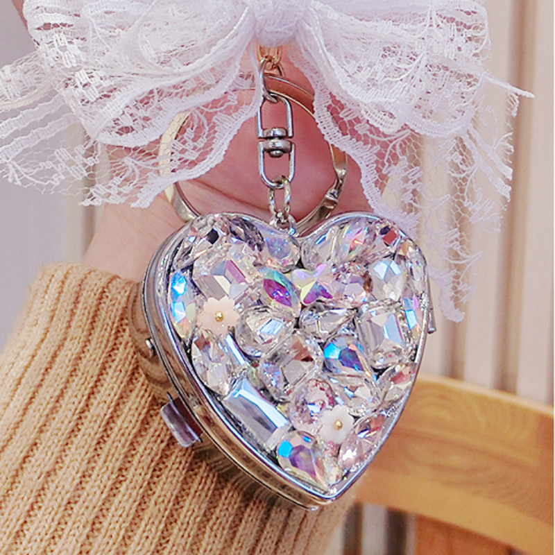 1X Diamond Pill Box Crystal Rhinestone Glitter Portable Travel Case No ...