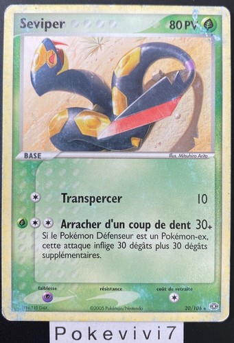 Carte Pokemon SEVIPER 20/106 Rare Bloc EX EMERAUDE FR OCCASION | eBay