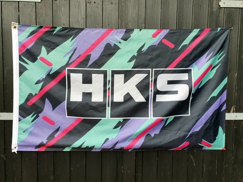 HKS Banner Flag Garage Dealership 90x150cm JDM Supra Skyline RX7 Turbo ...