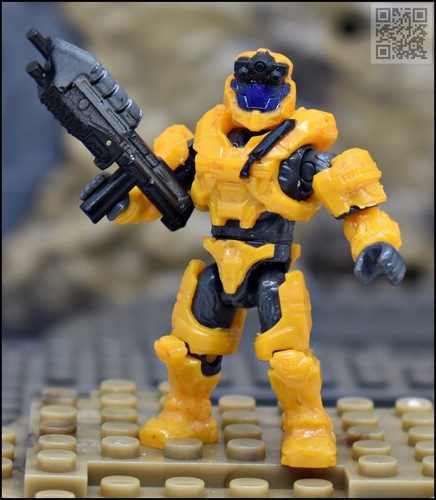 HALO MEGA CONSTRUX CUSTOM ORANGE YELLOW UNSC SPARTAN OPERATOR MINI ...