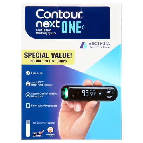 Contour Next One Diabetes Blood Glucose Monitoring System, Bluetooth ...