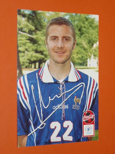 FOOTBALL CPA COCA COLA 1996-1997 FRANCE BLEUS DEDICACE FLORIAN MAURICE ...