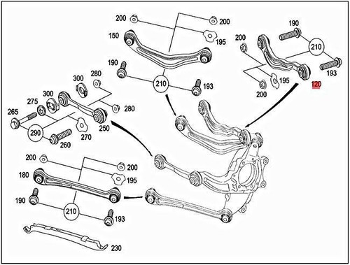 Genuine MERCEDES C216 W216 W221 To wheel carrier left Camber strut ...