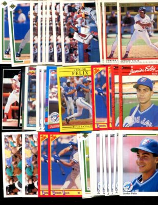 JUNIOR FELIX BULK LOT OF 100 BASEBALL CARD BLUE JAYS ANGELS DOMINICAN ...