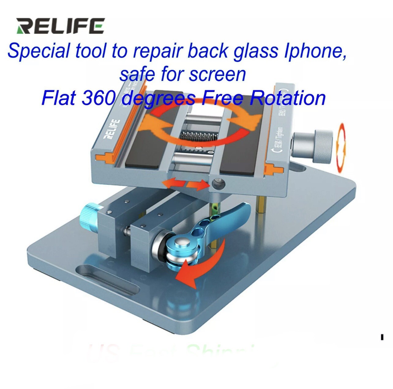 Relife RL601s 360 Degrees Holder For iPhone Back Glass Removal Tool XS ...