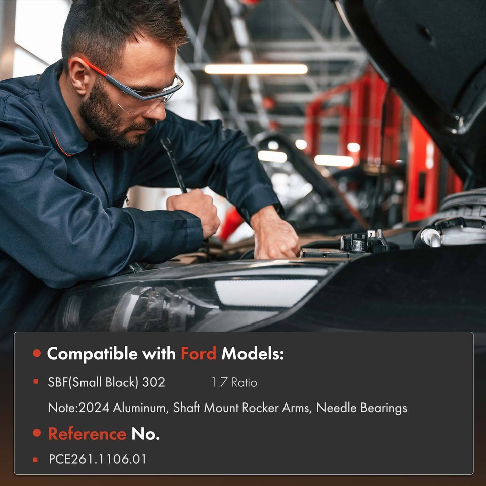 2024 Aluminum Shaft Mount Rocker Arm Set for Ford Small Block SBF 302 1 ...