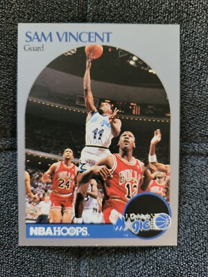 1990-91 NBA Hoops Sam Vincent w/ Michael Jordan Wearing #12 Bulls and ...