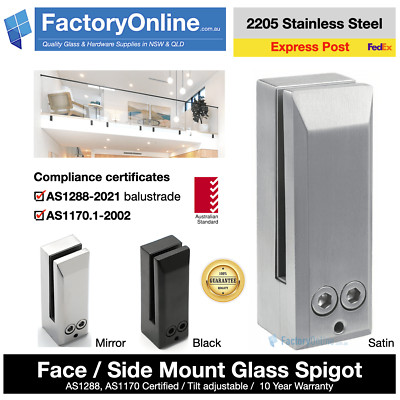 Stainless Steel Face Mount Glass Spigot - Side Fix for Balustrade ...