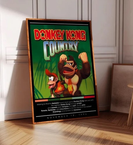 Donkey Kong Country Poster Print | Gaming Poster | 3 Colors | Gaming ...