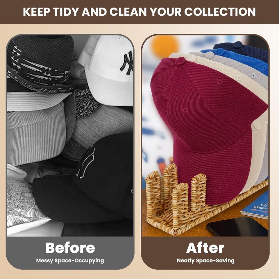 Synthetic Rattan Hat Organizer for Baseball– Holds 14 Snapbacks | eBay