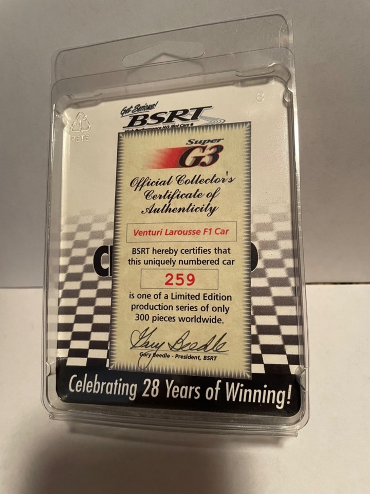 RARE, BSRT Super G3 Venturi Larousse F1 HO Slot Car S/N 259 of 300 ...