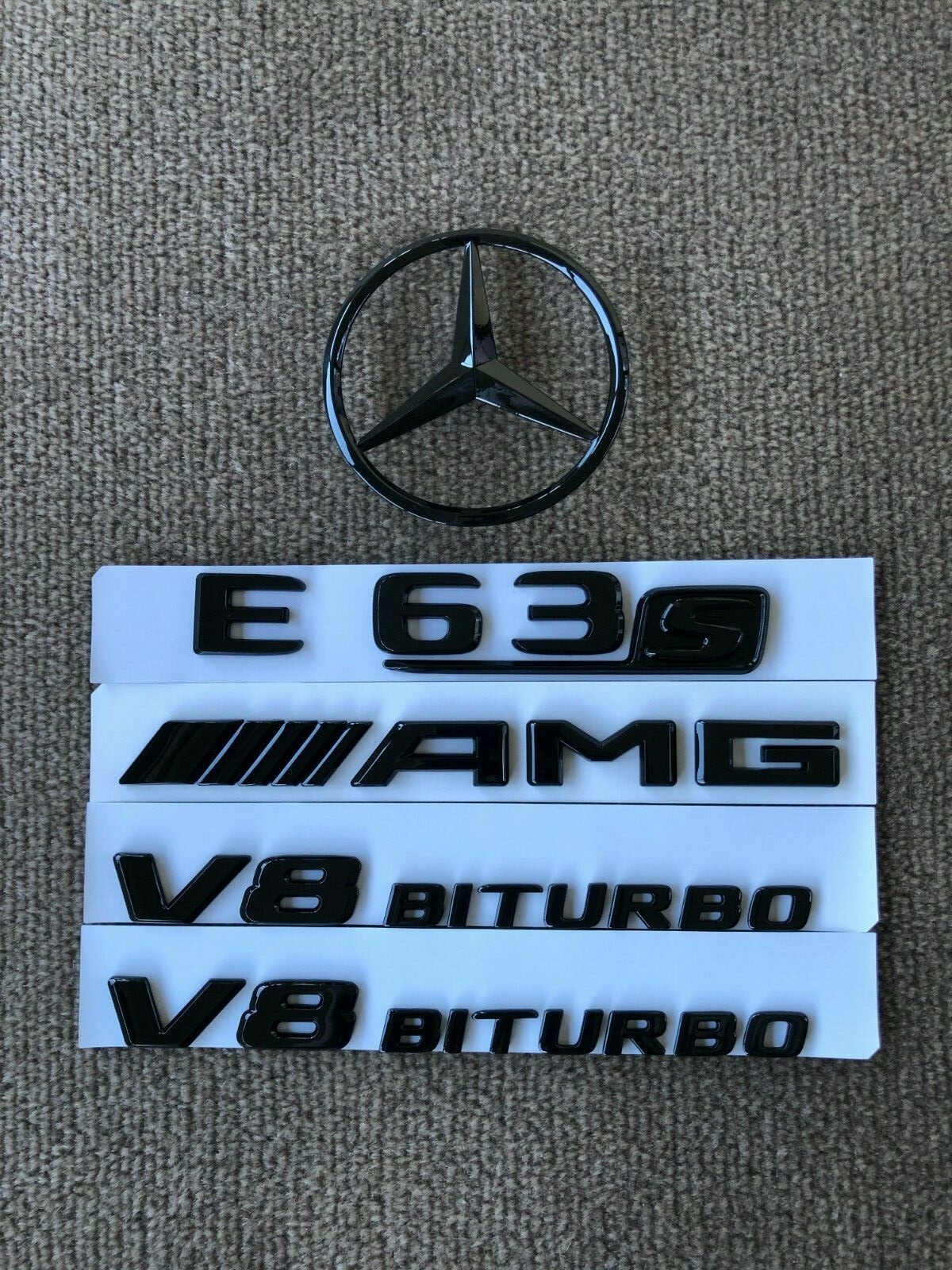 Gloss Black E63s AMG V8 BITURBO Sticker Decal Emblem Badge Package for ...