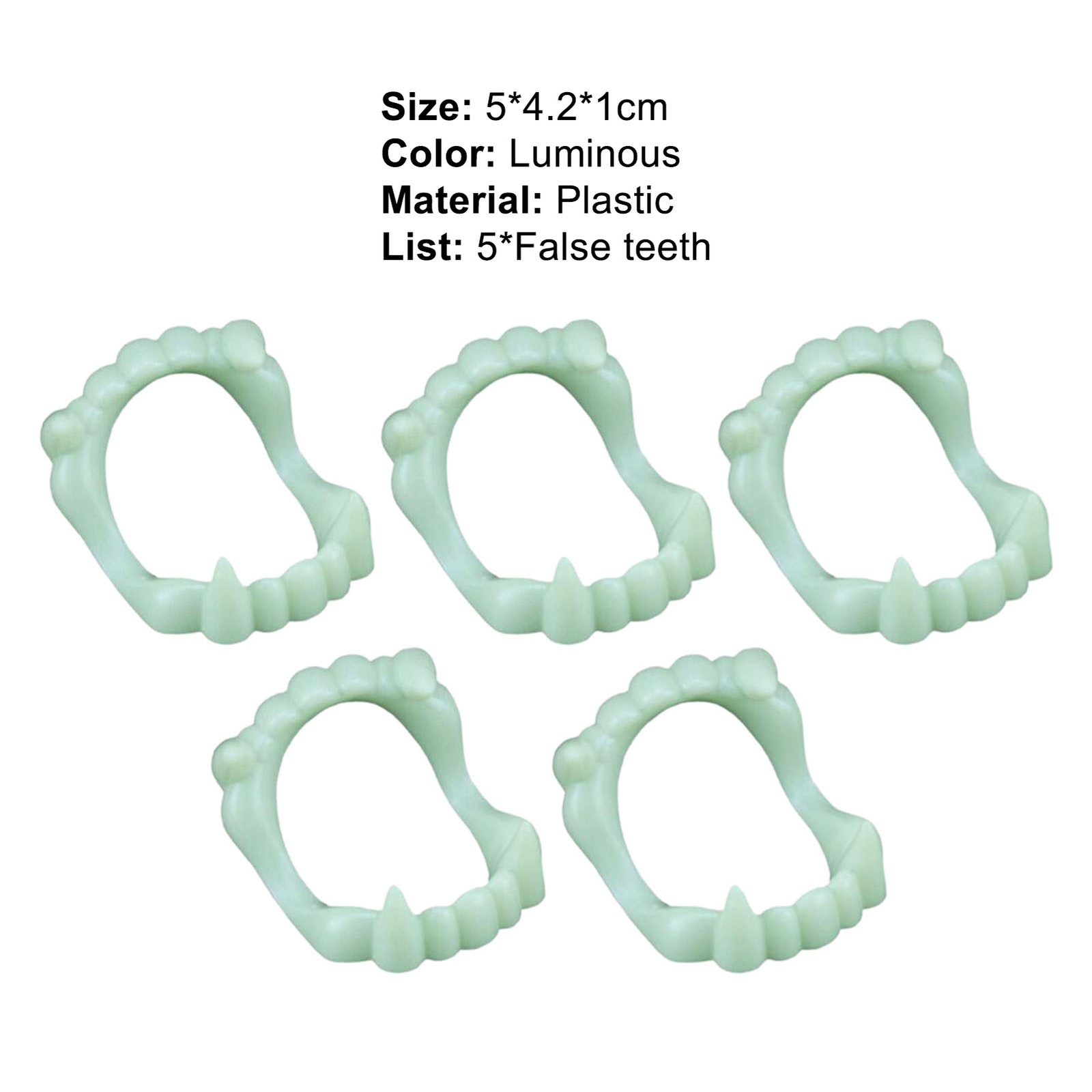 5pcs Teeth Grills Simulated Holiday Dress Up Vampires Fake Teeth Props ...