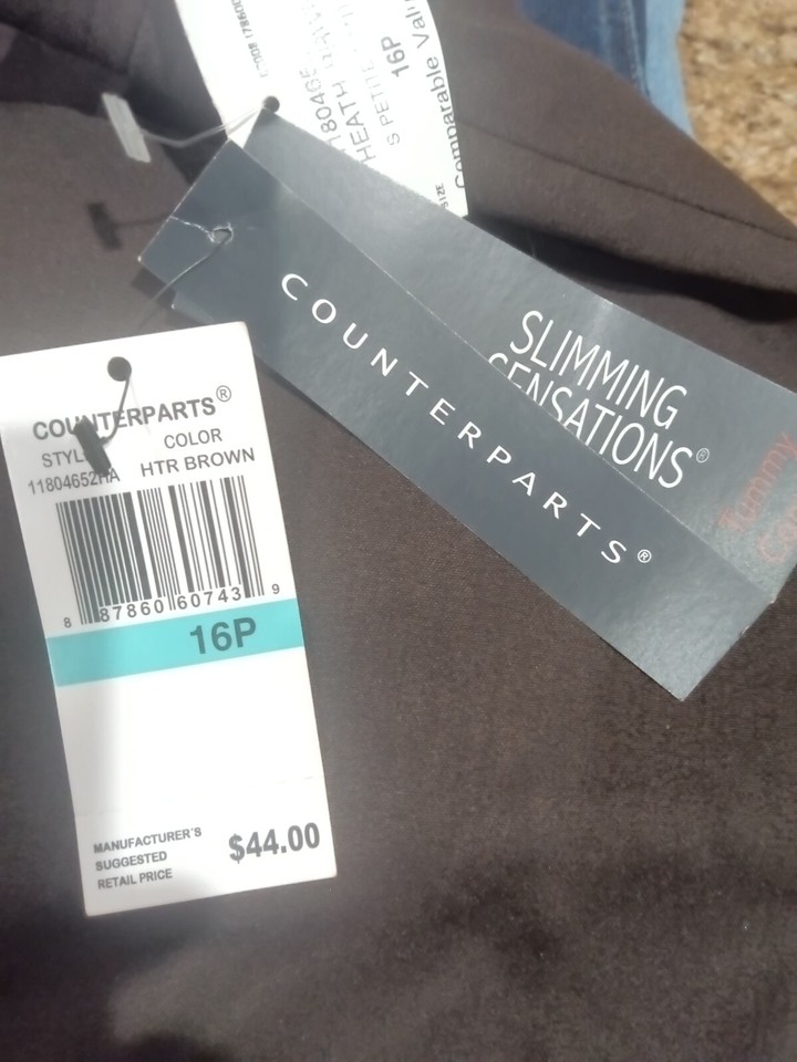 Counterparts Slimming Sensations Women's Brown Dress Pants Size 16P | eBay