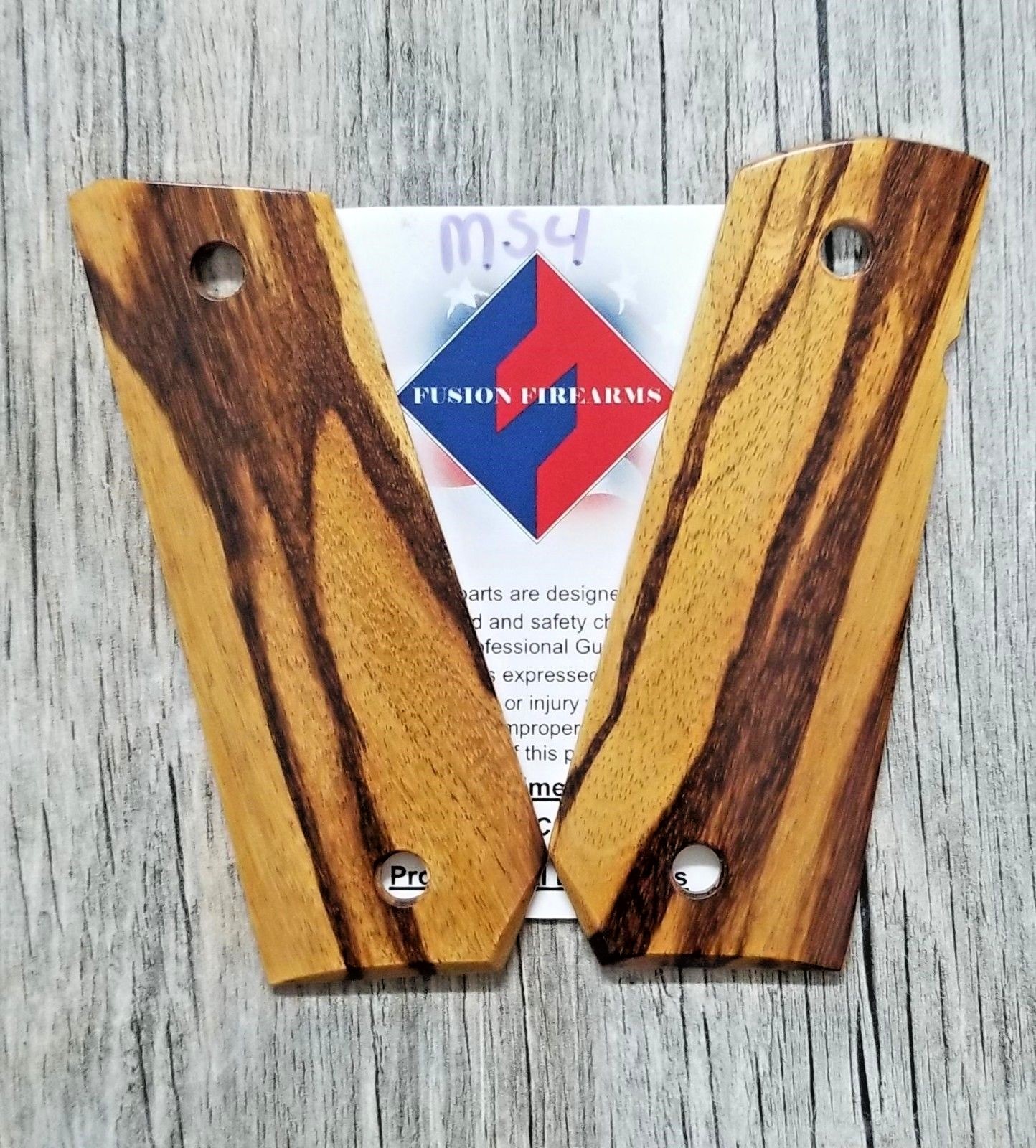 1911 Full Size Grip Thin Inkberry Wood ,Carry Cut Smooth No Ambi - MS4 ...