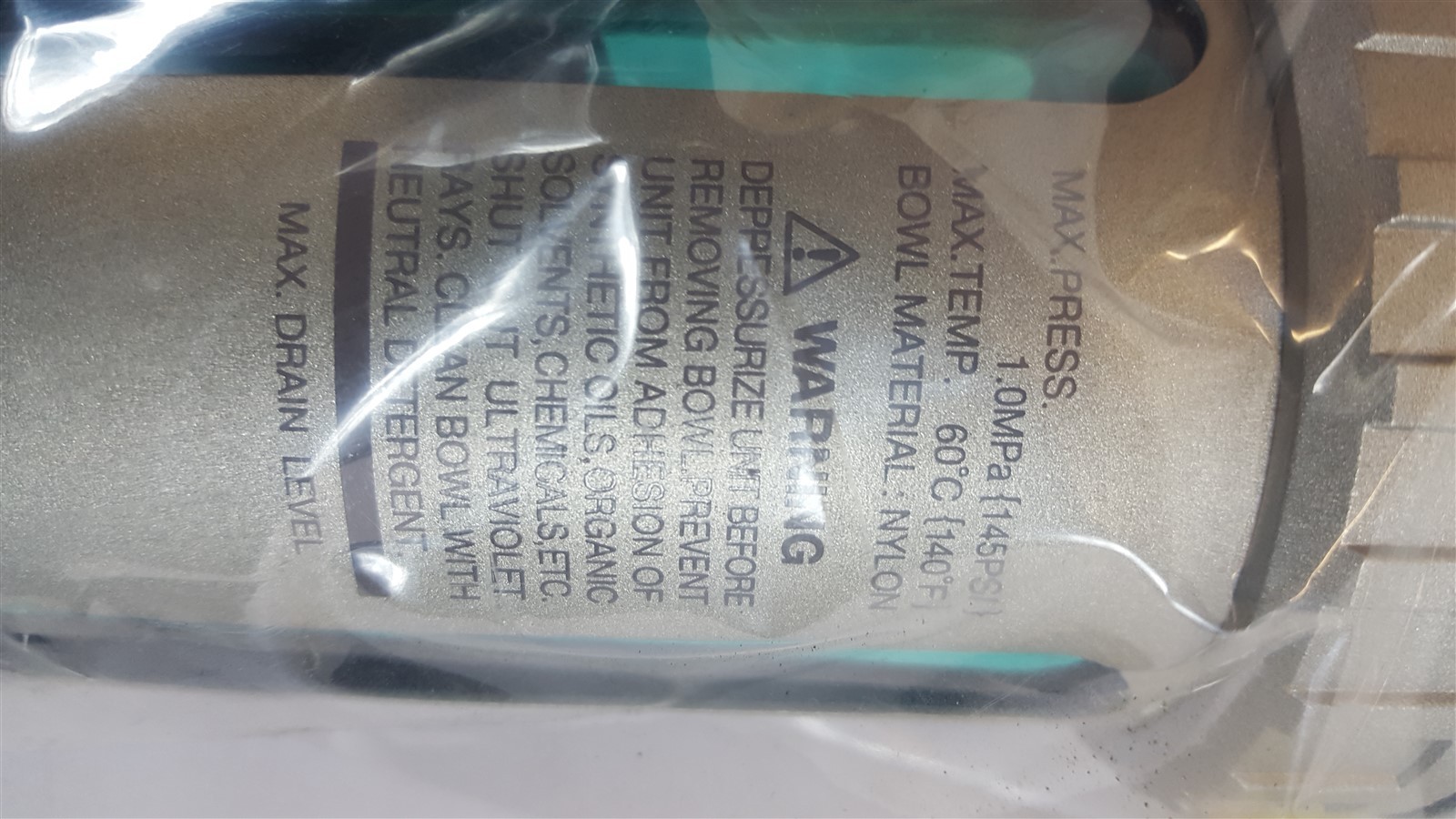 SMC AF811-14-1-40-R Filter with Drain AFJJ94 1.0MPa 60C Nylon Bowl ...