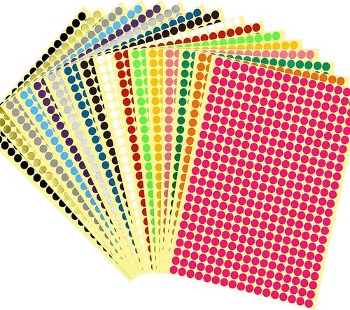 Colored Dot Stickers Small Color Labels Coding Circle Coding Dot Labels ...