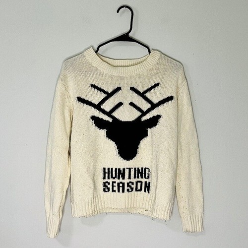 Urban Outfitters BDG 'Hunting Season' Cream Knit Sweater Size M | eBay