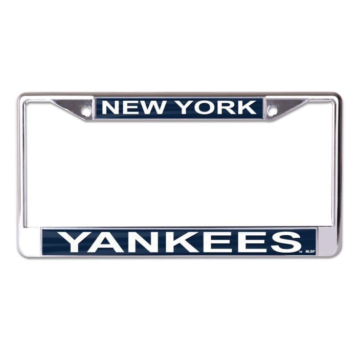 NEW YORK YANKEES CHROME METAL LICENSE PLATE FRAME DOMED GRAPHICS | eBay