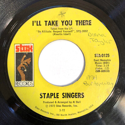 Staple Singers 45 I'll Take You There 1972 STAX Soul R&B Funk VG++ ...