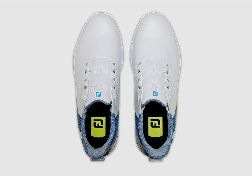 FootJoy Flow BOA Mens Wide Golf Spikeless Shoes White Blue Multiple ...