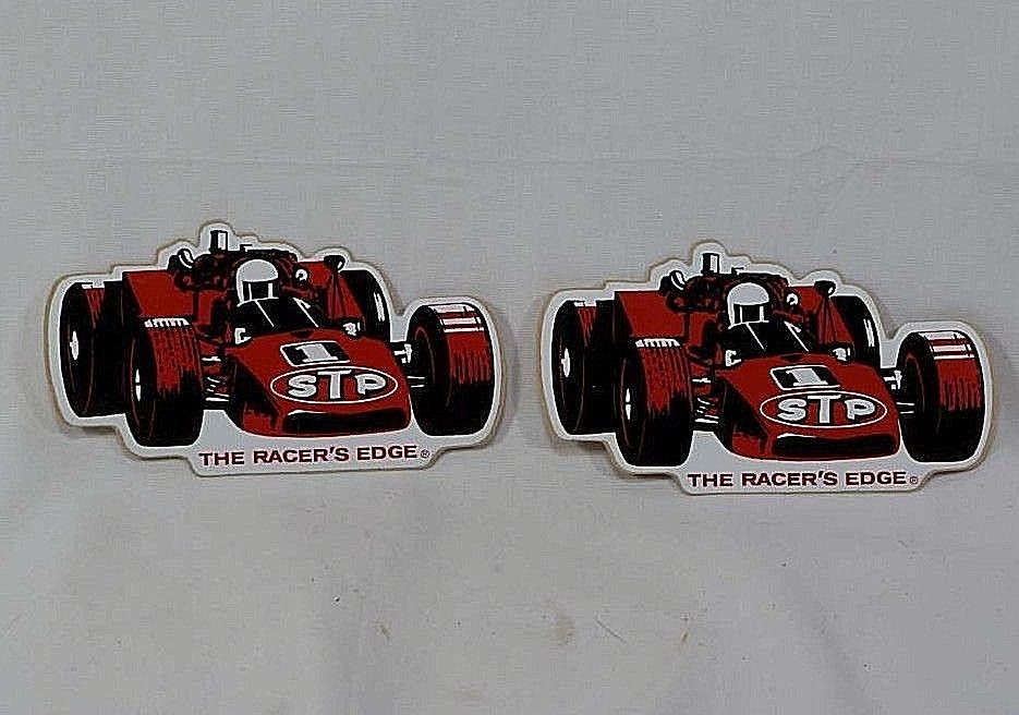 Set of (2) Vintage STP Racing Indy Car, Indy 500 Sticker Set - 1970's ...