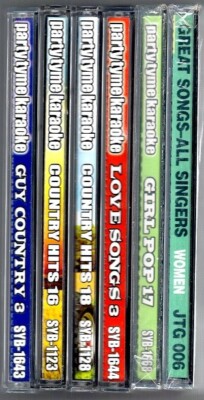 Party Tyme Karaoke & Great Songs-All Singers Women - 6 CD Lot | eBay