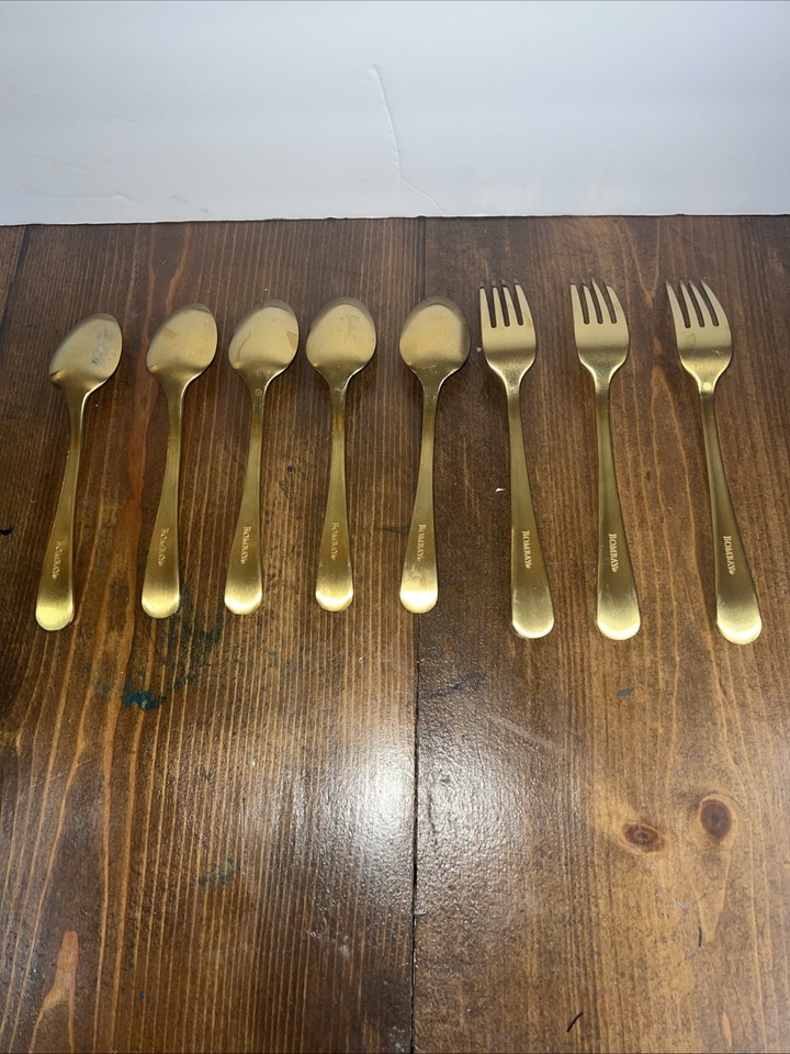 8 Piece Bombay Silverware Gold Plated Vintage Forks And Spoons | eBay
