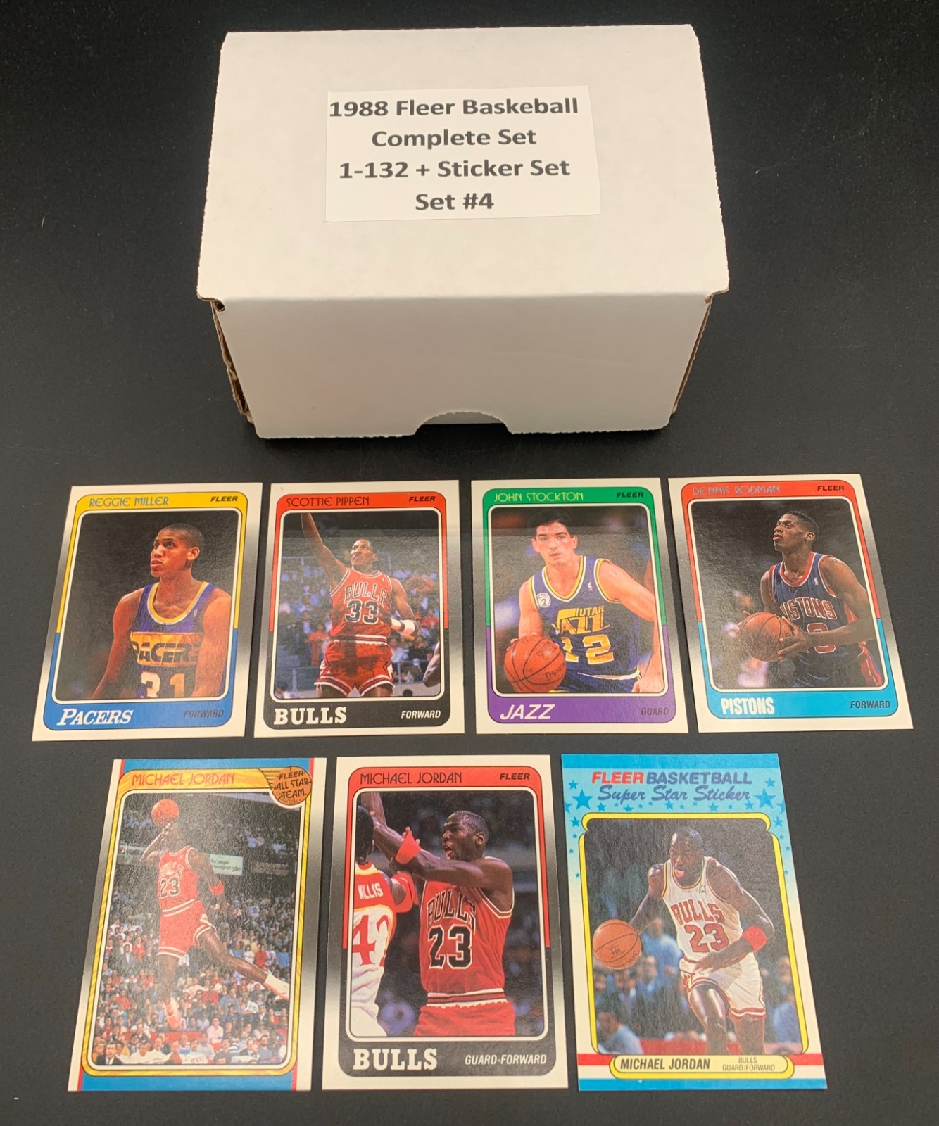 Sharp 1988 Fleer Basketball Complete Set 1-132 Plus 11/11 Sticket Set ...