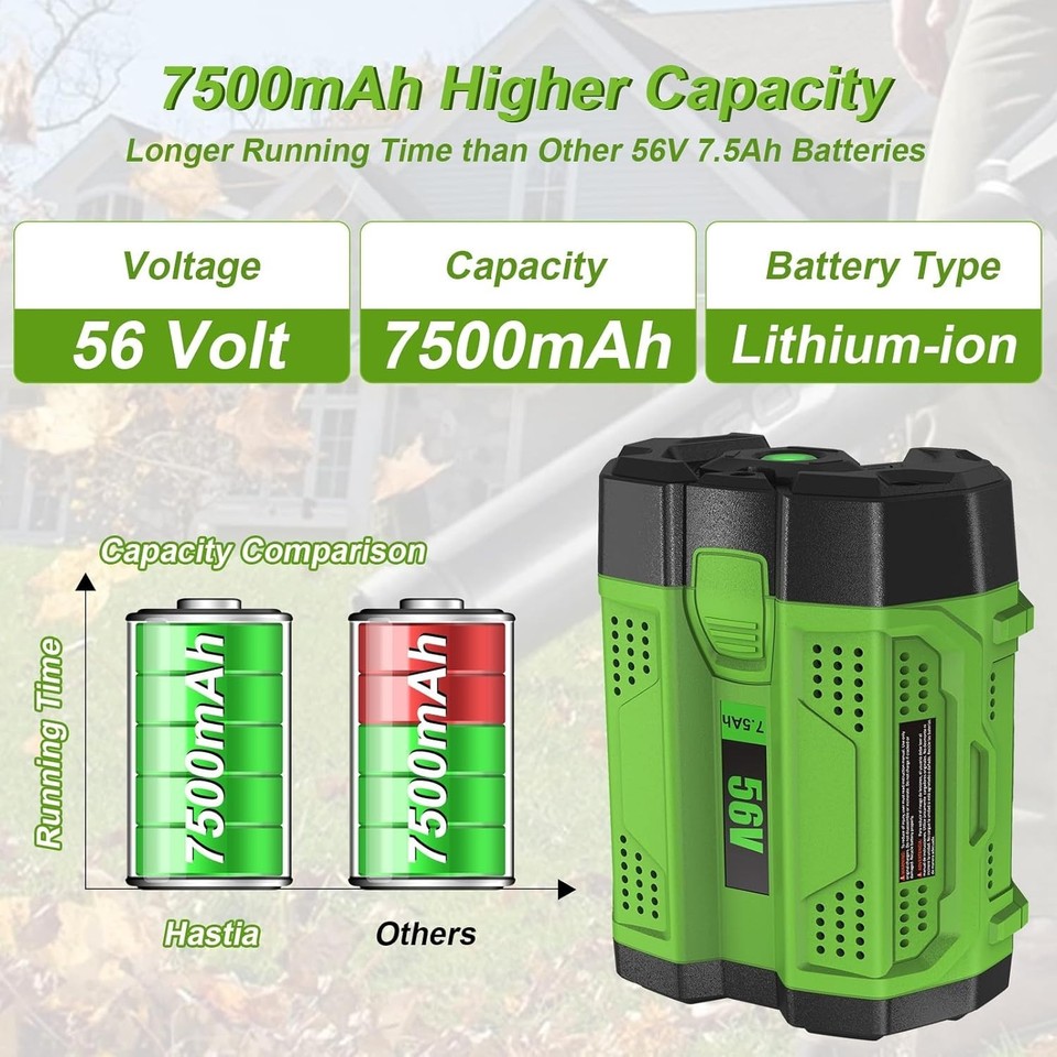 Upgraded 10 Ah Lithium-ion Battery For EGO 56V 56 Volt BA5600T BA4200 ...