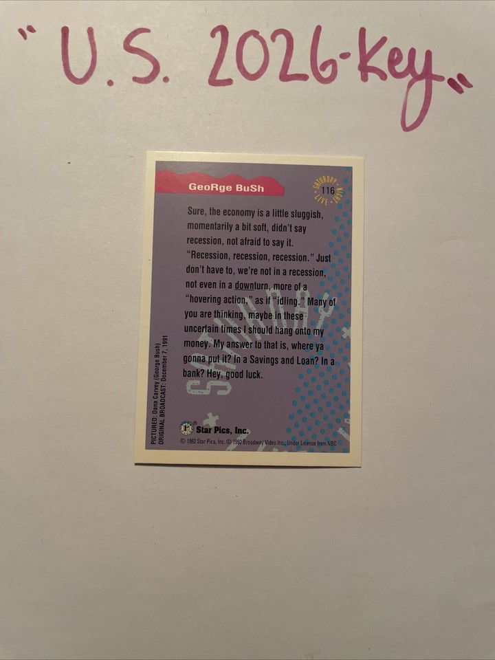 DANA CARVEY GEORGE BUSH Saturday Night Live Trading Card #116 Star Pics ...