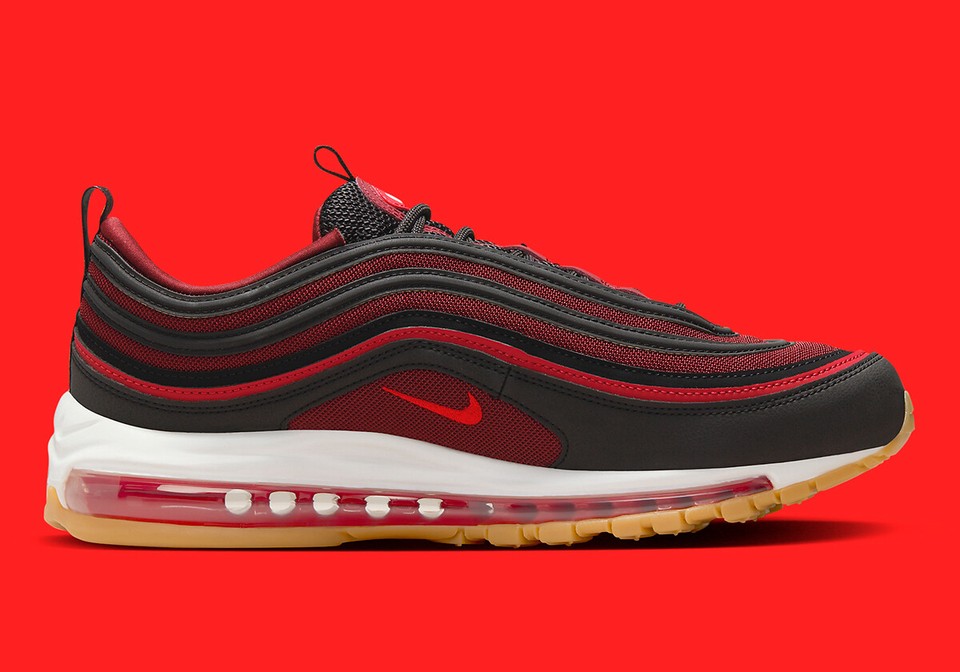 Nike Air Max 97 Black Team Scarlet Red White Gum 921826-022 sz 8 Men's ...