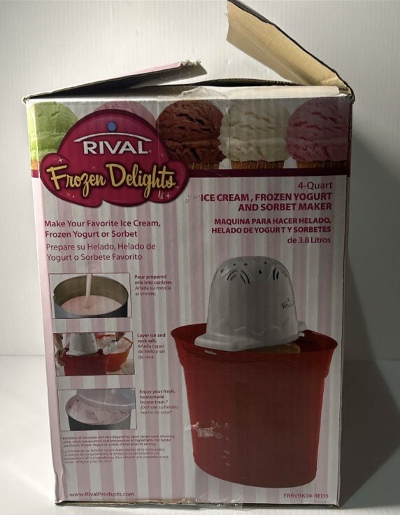RIVAL 4-QUART ICE CREAM MAKER RED I E Cream Maker | eBay