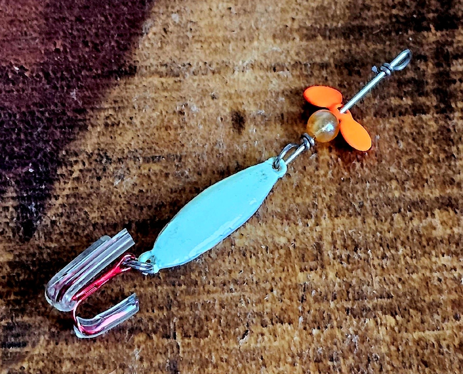 (Lot Of 5) Mini Ice Jigging Propeller/Spoon 1/8oz Size 12 Treble Hook 2 ...