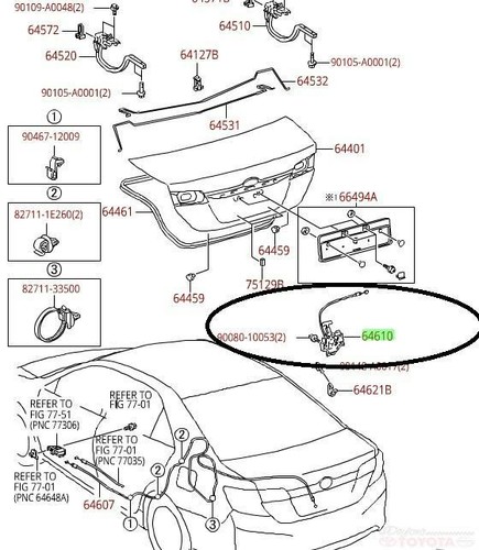 GENUINE TOYOTA OEM TRUNK LATCH ASSEMBLY CAMRY AVALON 2012 - 2015 64600 ...