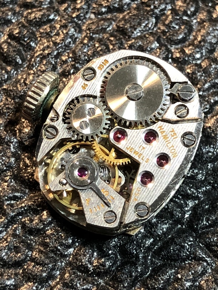 Vintage USA Hamilton 751 Mechanical Watch Movement 17 J Runs Parts ...