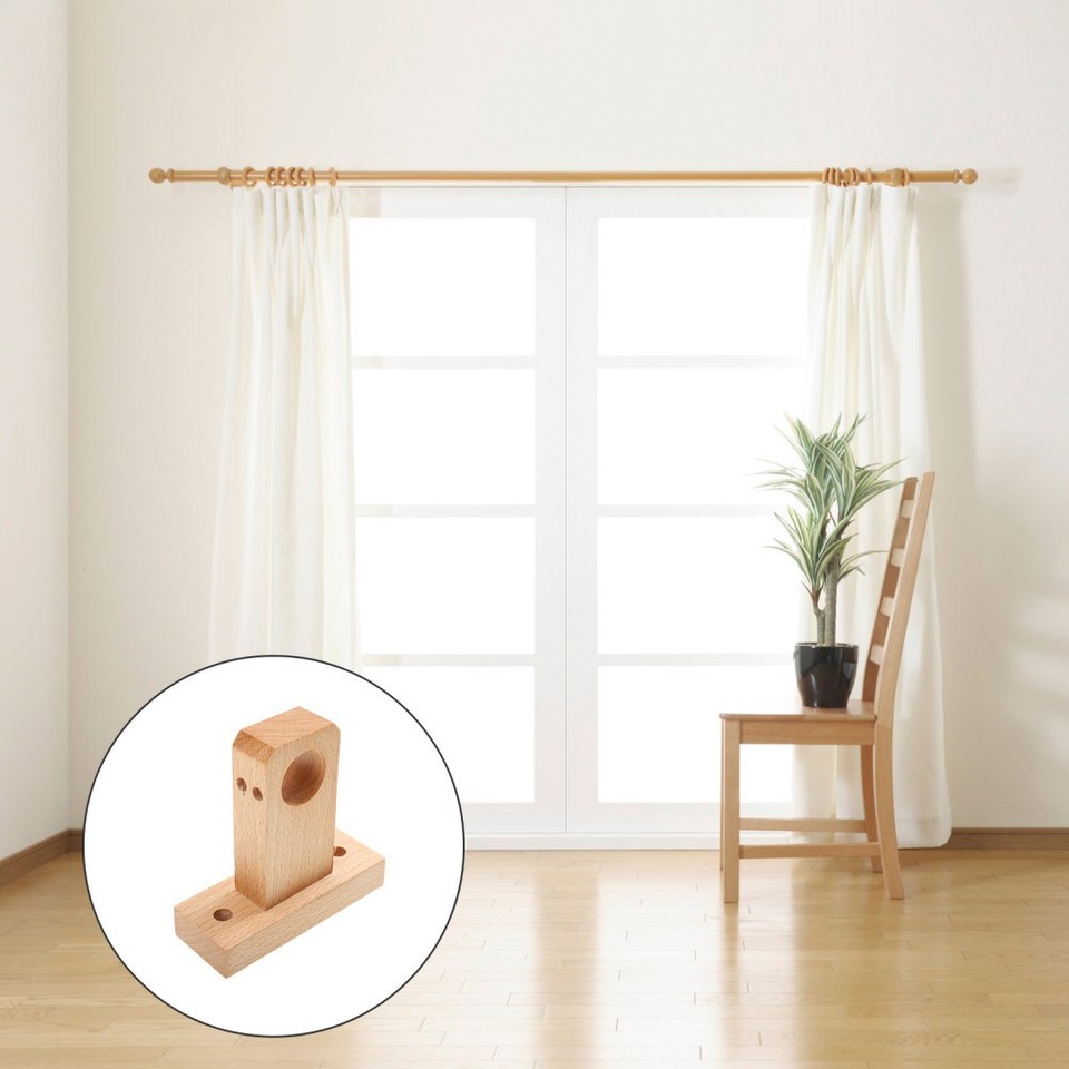 Wooden Curtain Rod End Shower Curtain Rod Holder Rod Holder Curtain ...
