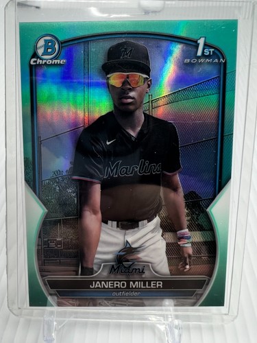 2023 Bowman Chrome Janero Miller 1st Aqua Refractor /125 #BCP-184 Miami ...