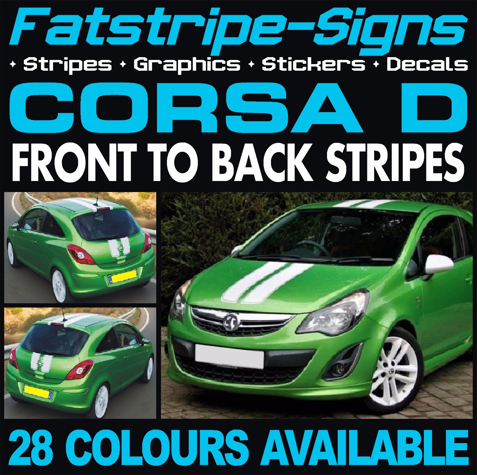 to fit VAUXHALL CORSA D STRIPES GRAPHICS STICKERS DECALS SXI GSI VXR S ...