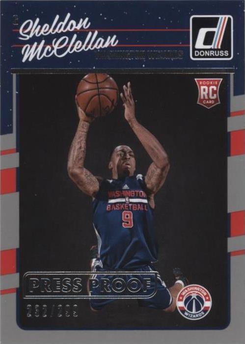 2016-17 Panini Donruss - Rookies Sheldon McClellan #199 Press Proof ...