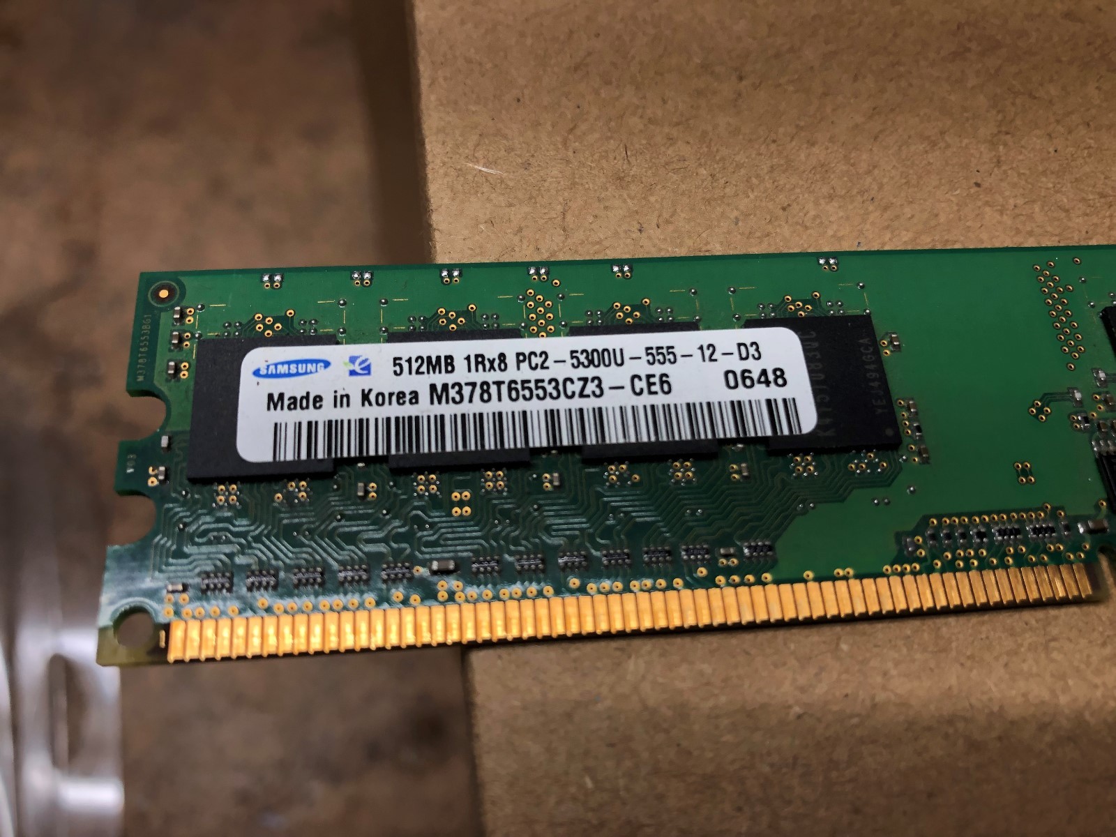 2X Samsung 512 MB DIMM 667 DDR2 Memory M378T6553CZ3-CE6 1RX8 PC2-5300U ...