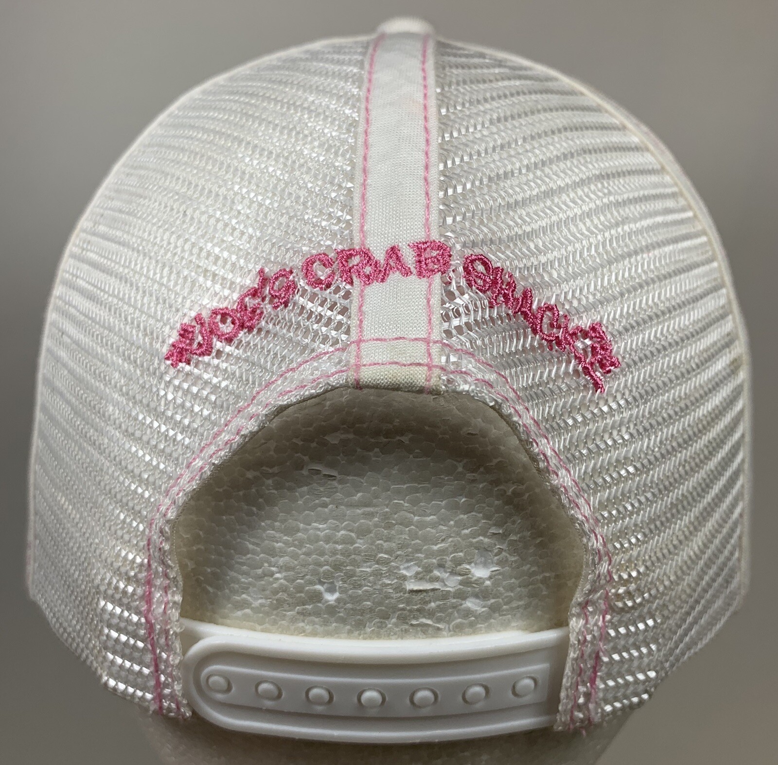 Joes Crab Shack Hat Peace Love Crabs White Cap Pink Floral Foodie ...