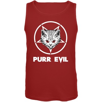 Purr Evil Red Adult Tank Top | eBay