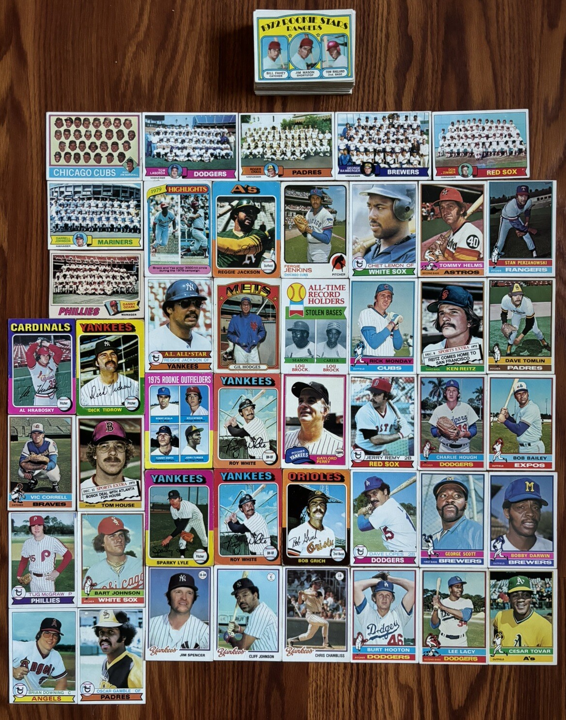 1972-1981 Topps 87 Card Lot Reggie Jackson - Jenkins - YAZ - Brock ...