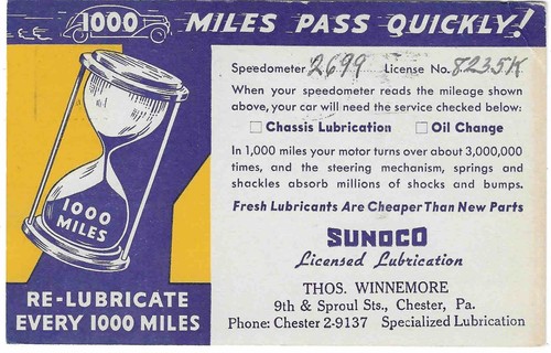US 1 cent Franklin card with Sunoco advertising and a slogan cancel ...