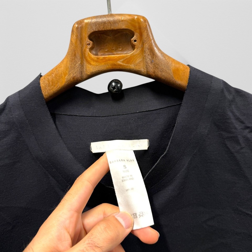 BARBARA ALAN Tshirt Cotton Round Neck Short Sleeve Top S Small Made in ...