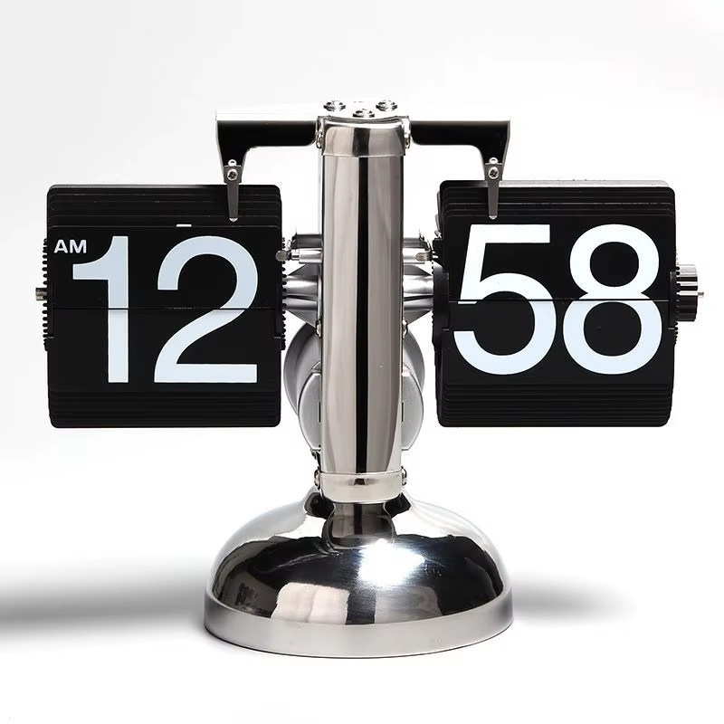 Vintage Flip Page Clock Automatic Page Turning Quartz Time Clocks Decor ...