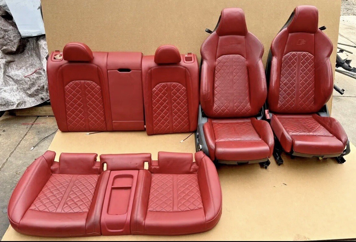 2018-2021 Audi S5 OEM Front And Rear Seat Set Diamond Stich Magma Red ...
