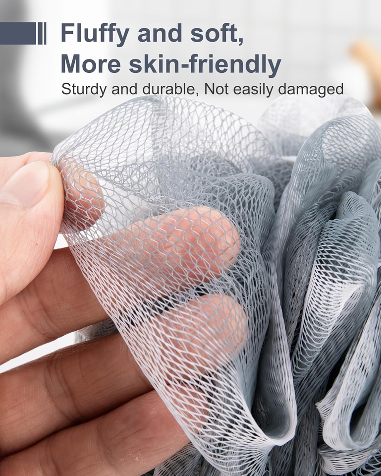 Loofah Sponge, XXL Large Loofah 100g 4 Pack, Bath Sponge Soft Mesh ...