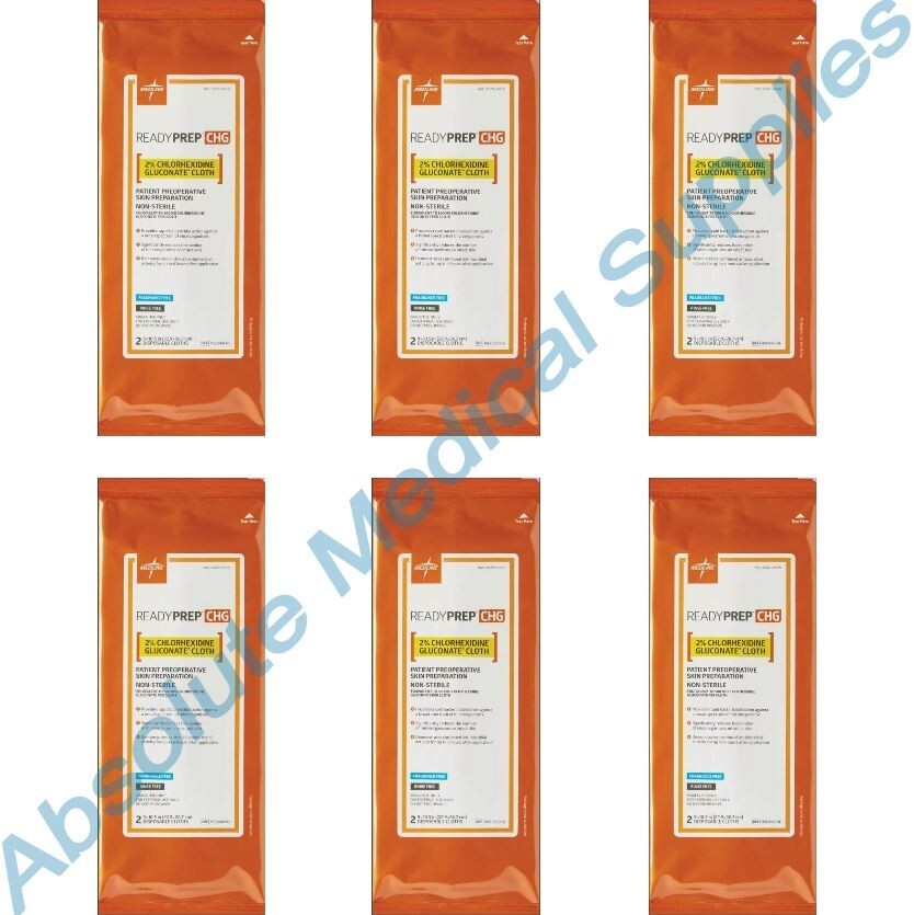 *6-Packs* Medline ReadyPrep CHG 2% Chlorhexidine Gluconate Cloth ...